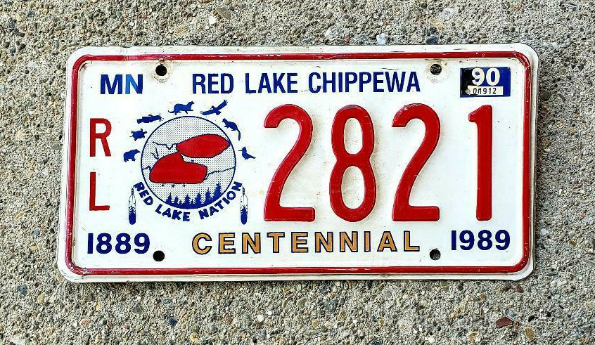 RED LAKE BAND OF CHIPPEWA MINNESOTA STATE LICENSE PLATE CAR TAG NATIVE ...