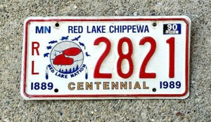 RED LAKE BAND OF CHIPPEWA MINNESOTA STATE LICENSE PLATE CAR TAG NATIVE ...