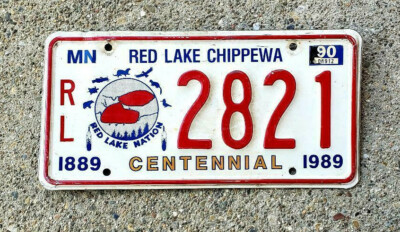 RED LAKE BAND OF CHIPPEWA MINNESOTA STATE LICENSE PLATE CAR TAG NATIVE ...