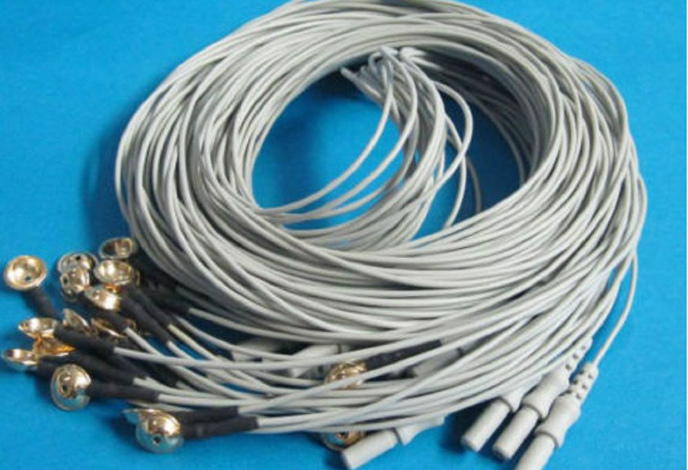 20pcs/lot Sleep Brain EEG Cables Din 1.5mm Gold-plated Copper Cap ...