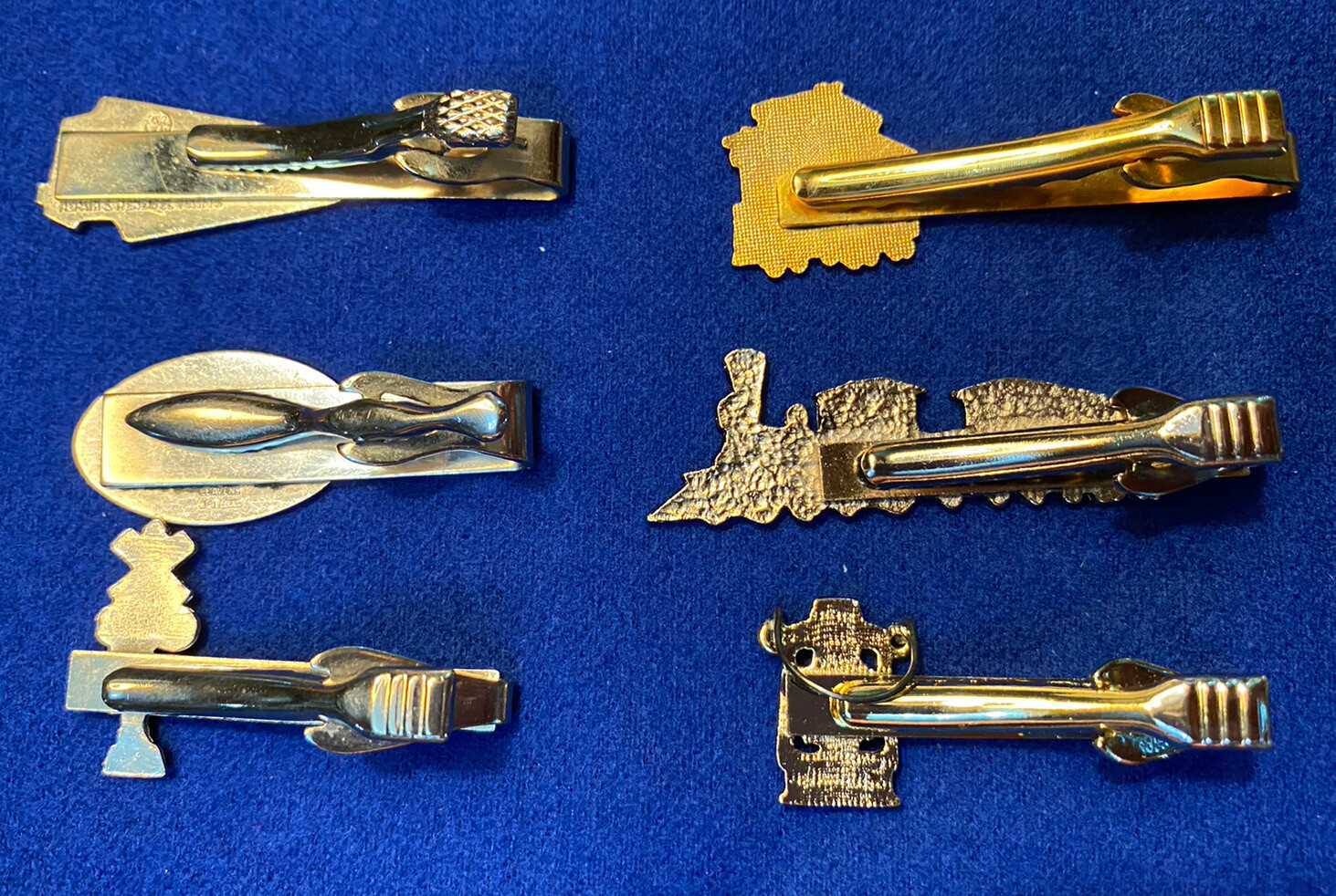 VTG TRAIN LOCOMOTIVES RAILROAD TIE CLIPS, Cuff Links & Pin- VARIETY LOT ...
