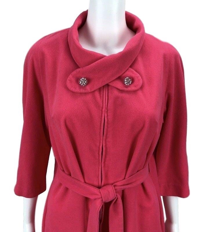Peer Womens Vintage Robe Size 12 Pink 60s 70s Jewel Button House Coat ...