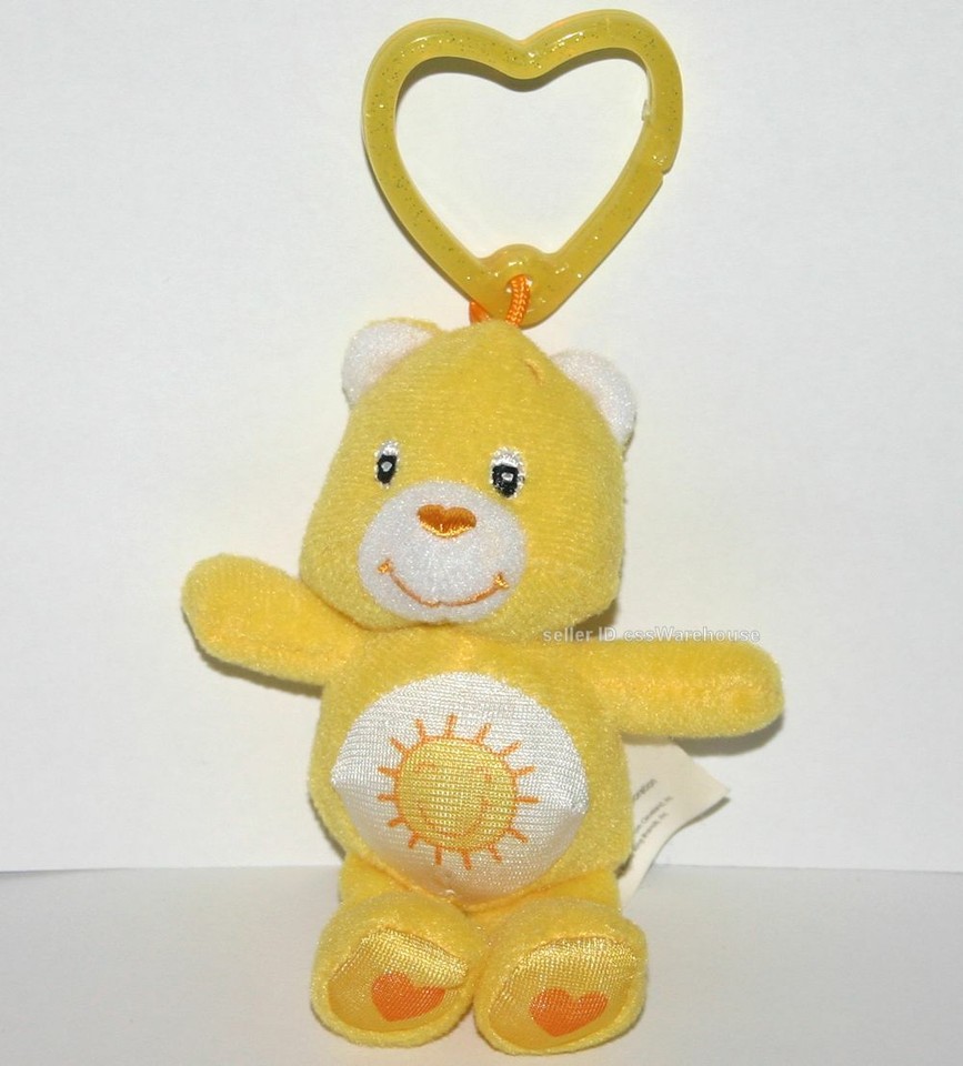 Care Bear Key Chain Ring Clip Wish Cheer Funshine Harmony Plush Teddy ...