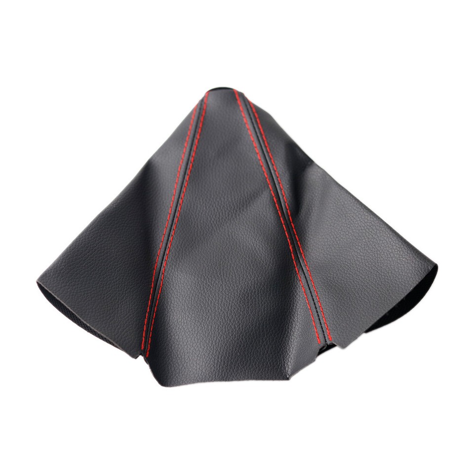 JDM Recaro PVC Leather Universal Manual Gear Shift Knob Boot Cover Red ...