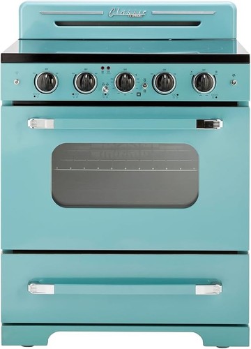 Unique 30' Classic Retro Ocean Mist Turquoise Electric Glass top Range ...