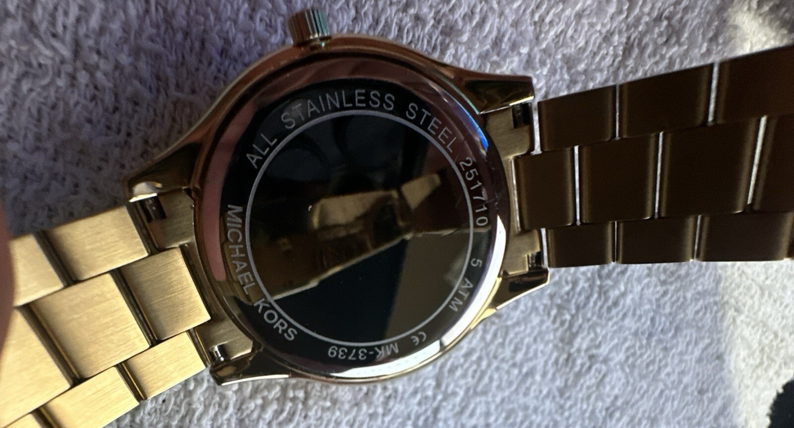 Michael Kors Women's Slim Runway Yellow Gold Tone Watch MK Logo Dial ...