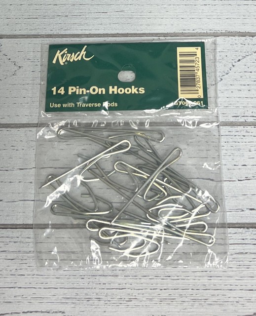 Kirsch 2 3/4" Pin-On Hooks Drapery Curtain Use With Traverse Rods 28 ...