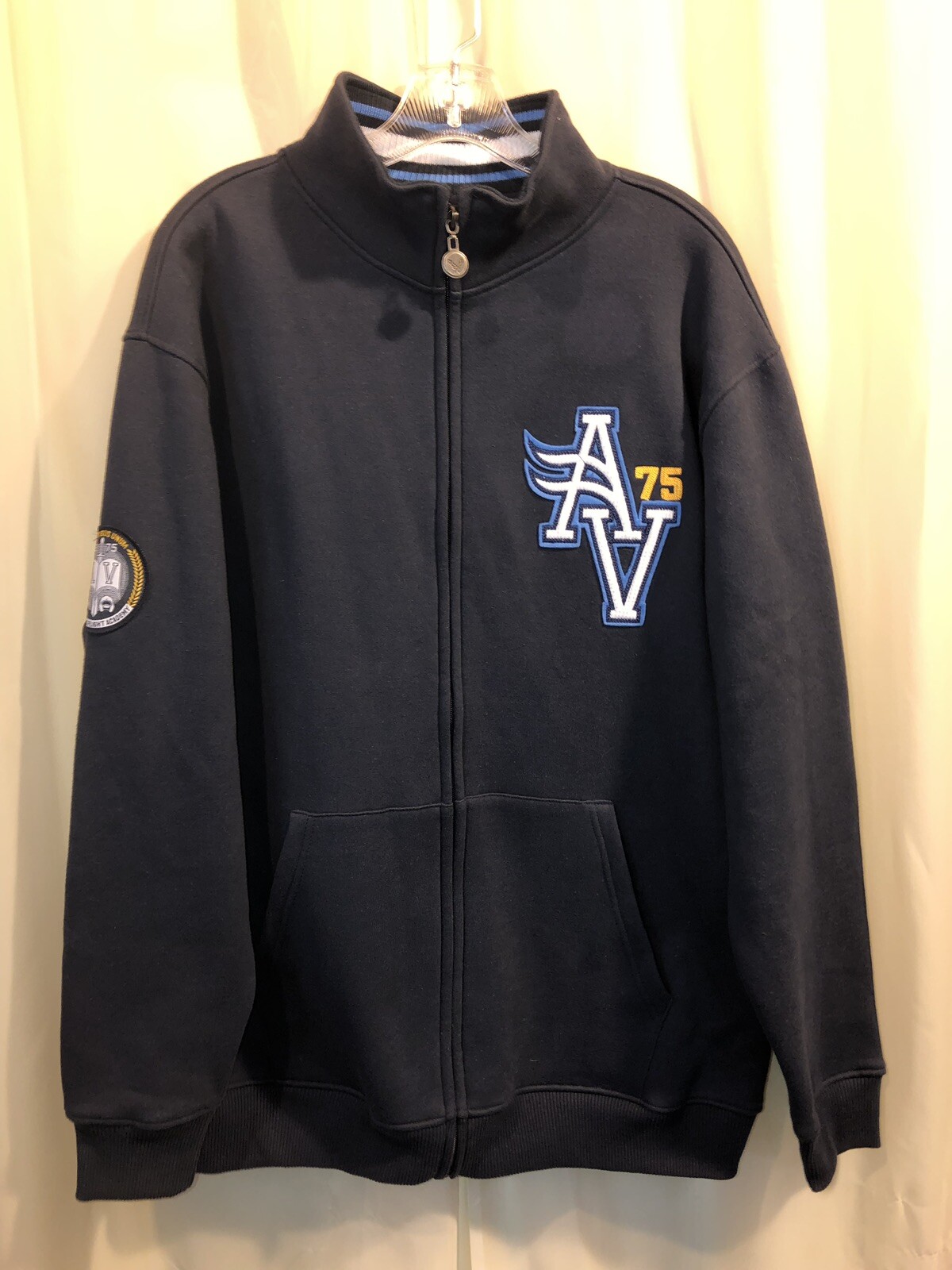 Avirex Flight Academy Varsity Navy Jacket Size MEDIUM Bomber | eBay