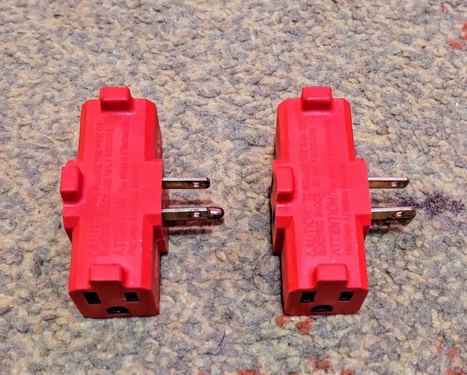 (2) Heavy-duty Grounded Triple Tap Adapter, 3-way Electrical Splitter ...