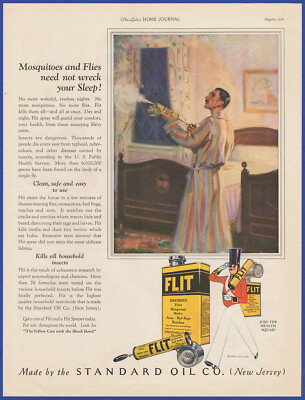 Vintage 1926 FLIT Insecticide Bug Fly Spray Art Decor Ephemera 1920's ...