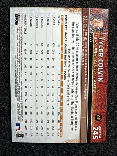 TYLER COLVIN #245 2015 Topps Baseball QTY San Francisco Giants | eBay