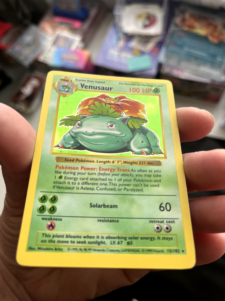 Pokémon TCG Venusaur Base Set 15/102 Holo Shadowless Holo Rare | eBay