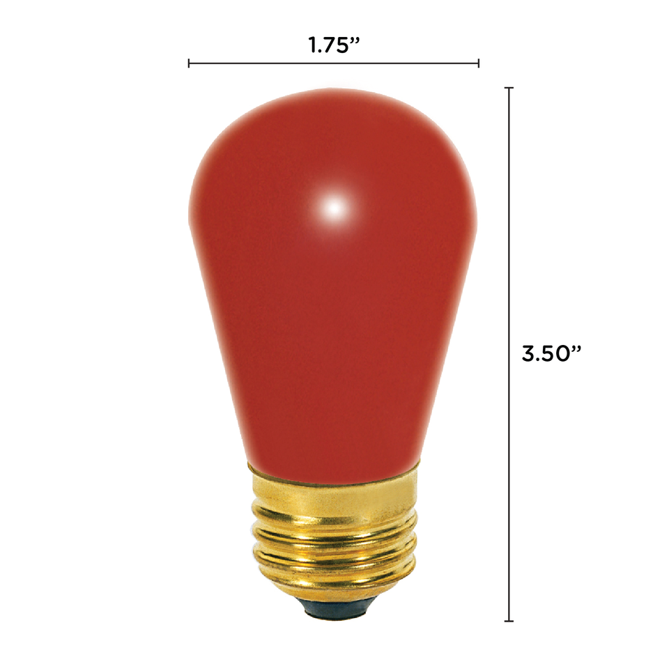20 Pack RED Patio String Light Sign Bulb 120V 11W S14 Medium E26 Base ...