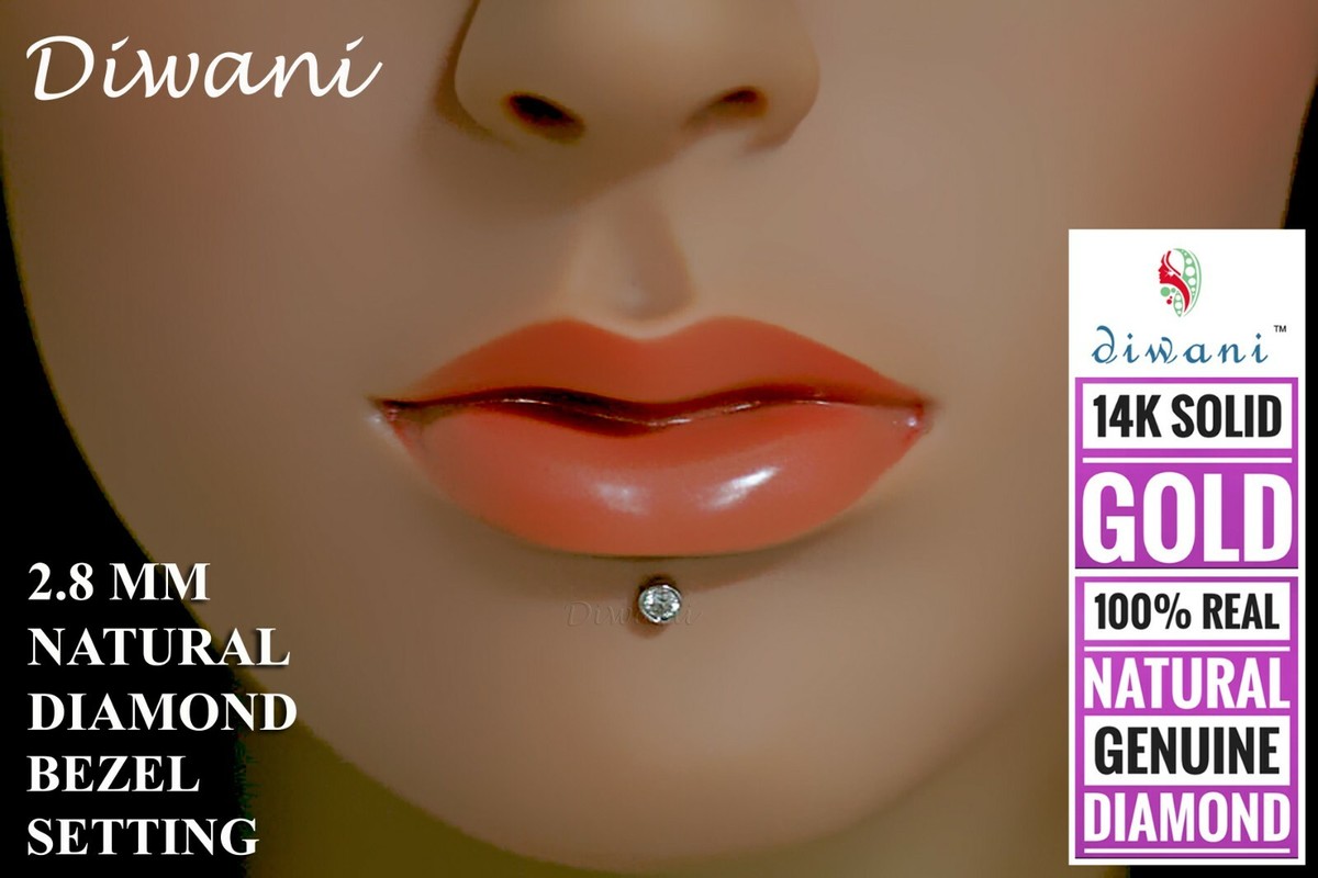 Lip Piercing Stud Diamant