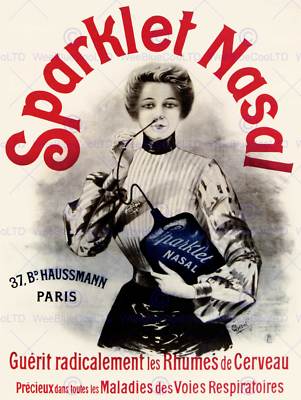 ADVERT SPARKLET NASAL HEALTH MEDICINE COLD SPRAY PARIS FRANCE PRINT ...