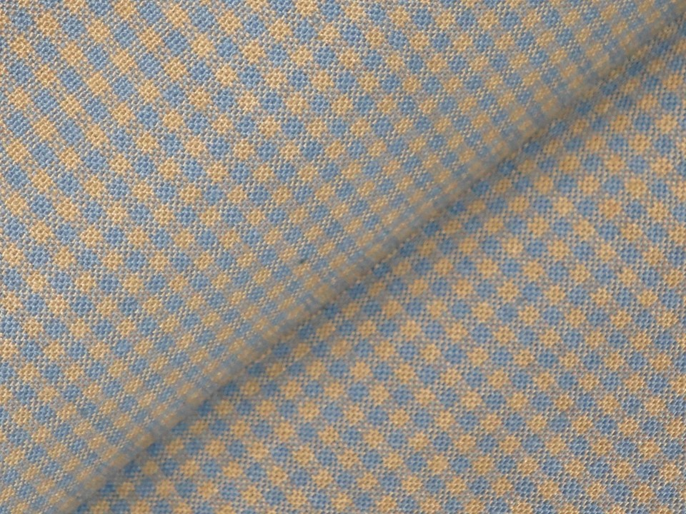 Country Blue Small Check Homespun Fabric | Primitive Cotton Woven Quilt ...