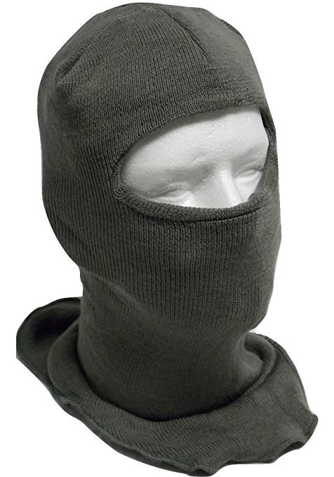 EXTENDED COLD WEATHER MILITARY SKI MASK HOOD BALACLAVA BLACK WOOL BLEND ...