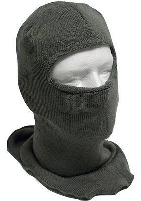 EXTENDED COLD WEATHER MILITARY SKI MASK HOOD BALACLAVA BLACK WOOL BLEND ...
