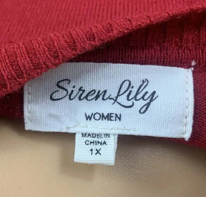 Siren Lily Red V Neck Viscose Nylon Stretch Rhinestone Gem Sweater ...