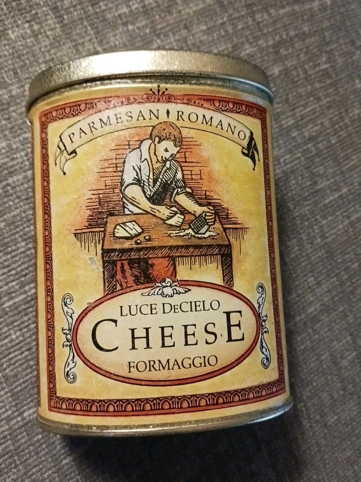 Vtg Tin Can Cheese Parmesan Romano Shaker Italia Luce DeCIELO Cheese ...