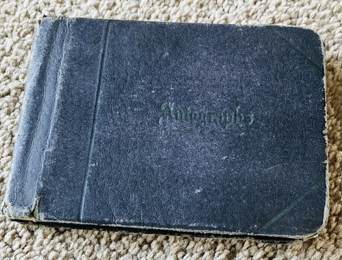 Vintage Autograph Book & 2 Old Postcards - 40 Inscriptions/signatures ...