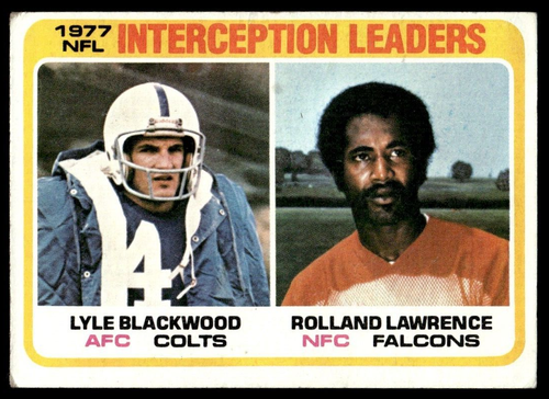 1978 Topps Interception Leaders Lyle Blackwood Rolland Lawrence #335 | eBay
