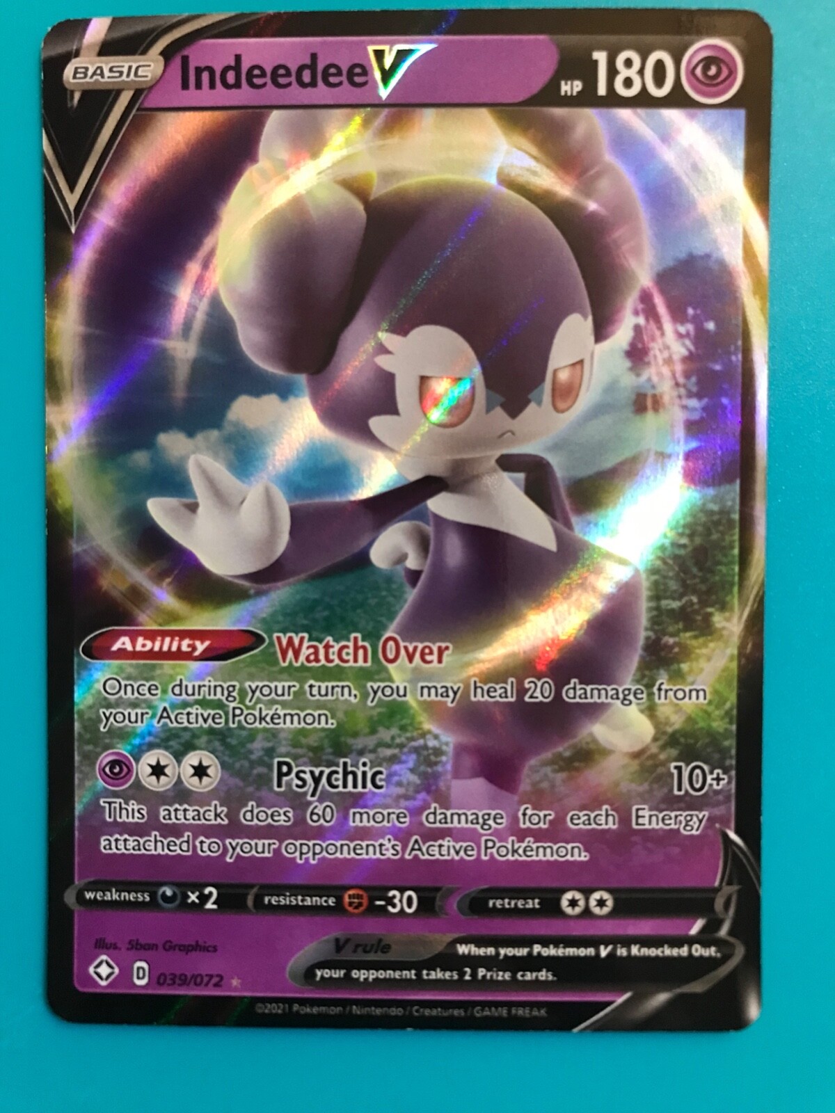 Pokémon TCG Indeedee V Shining Fates 039/072 Holo Ultra Rare | eBay