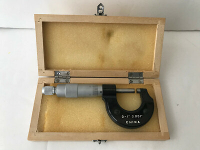 Pittsburgh Outside Micrometer 0-1" Range, +/-0.001" Accuracy in Wooden ...