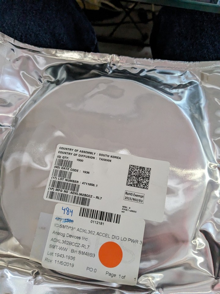 484x ADXL362 ADXL362BCCZ-RL7 LGA16 Mems Accelerometer Micropower 2G 4G ...