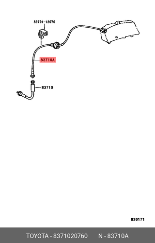 Original cable assy, speedometer drive, no.2, 8371020760 for TOYOTA ...