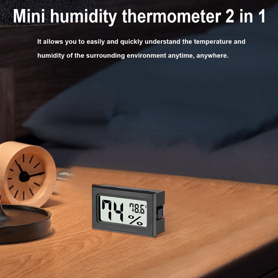 Digital LCD Hygrometer Humidity Meter Tester Reptile Temperature ...