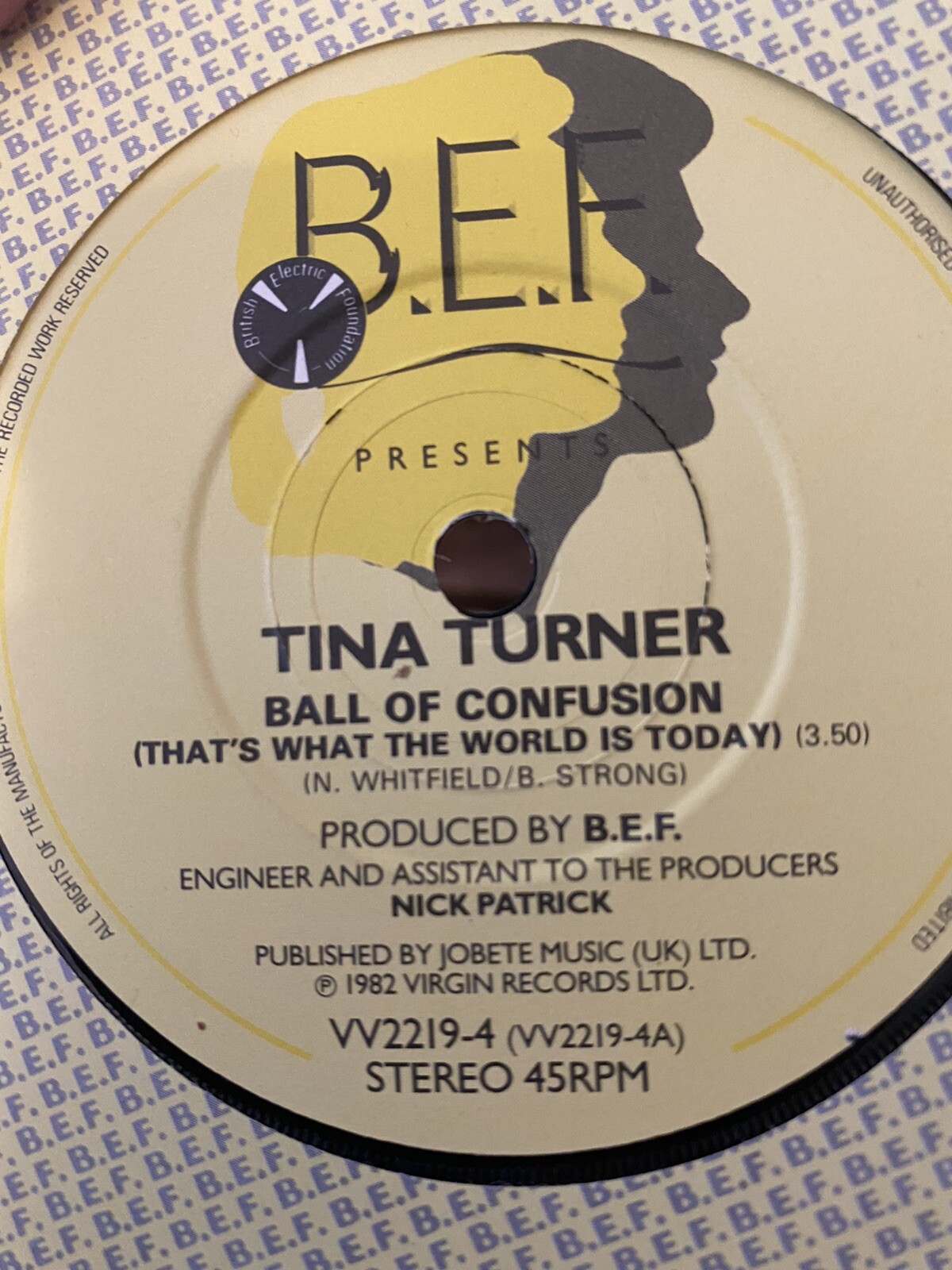 Tina Turner:”Ball of Confusion”+British Electric Foundation:5x7”45s | eBay