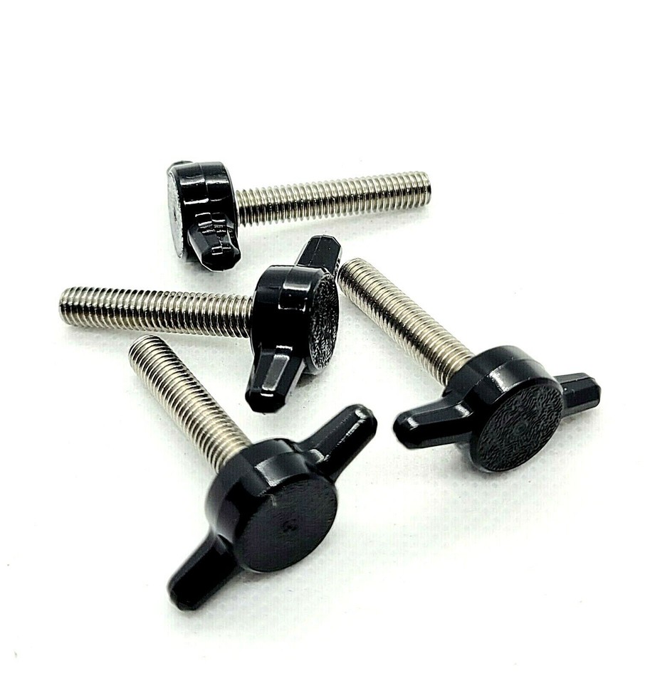 M6 Thumb Screw T Bolts Black Plastic Tee Wing Knob Stainless Steel 6mm ...