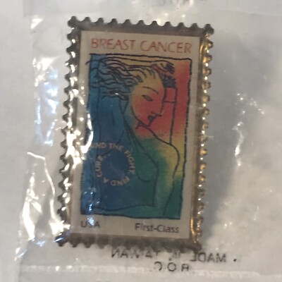 Breast Cancer First Class USA Postage Stamp 1inX1in Lapel Pin New In ...