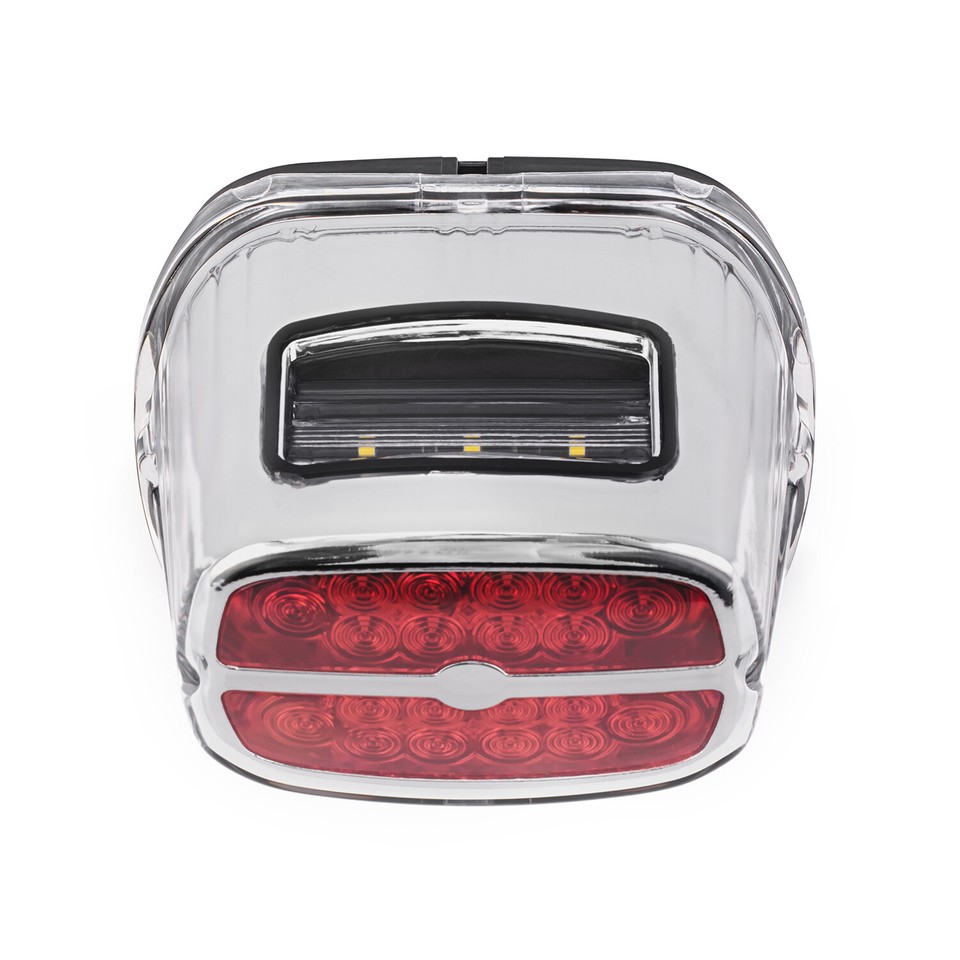 Chrome LED Brake Tail Light License Plate Lamp For Harley Fatboy ...