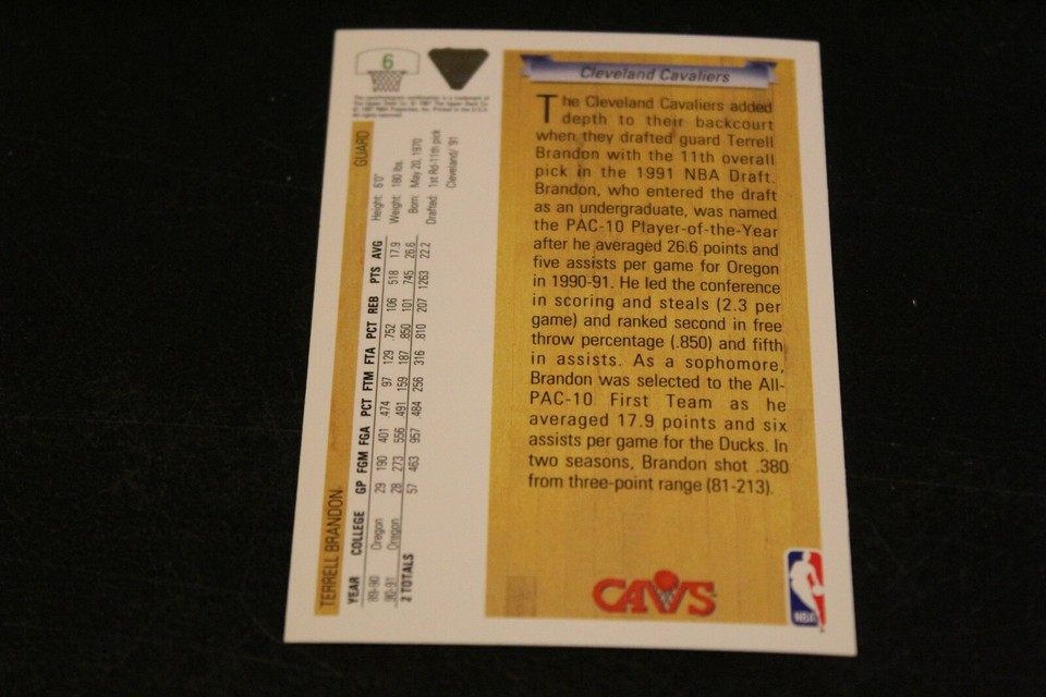 1991-92 Terrell Brandon Upper Deck Rookie Base | eBay