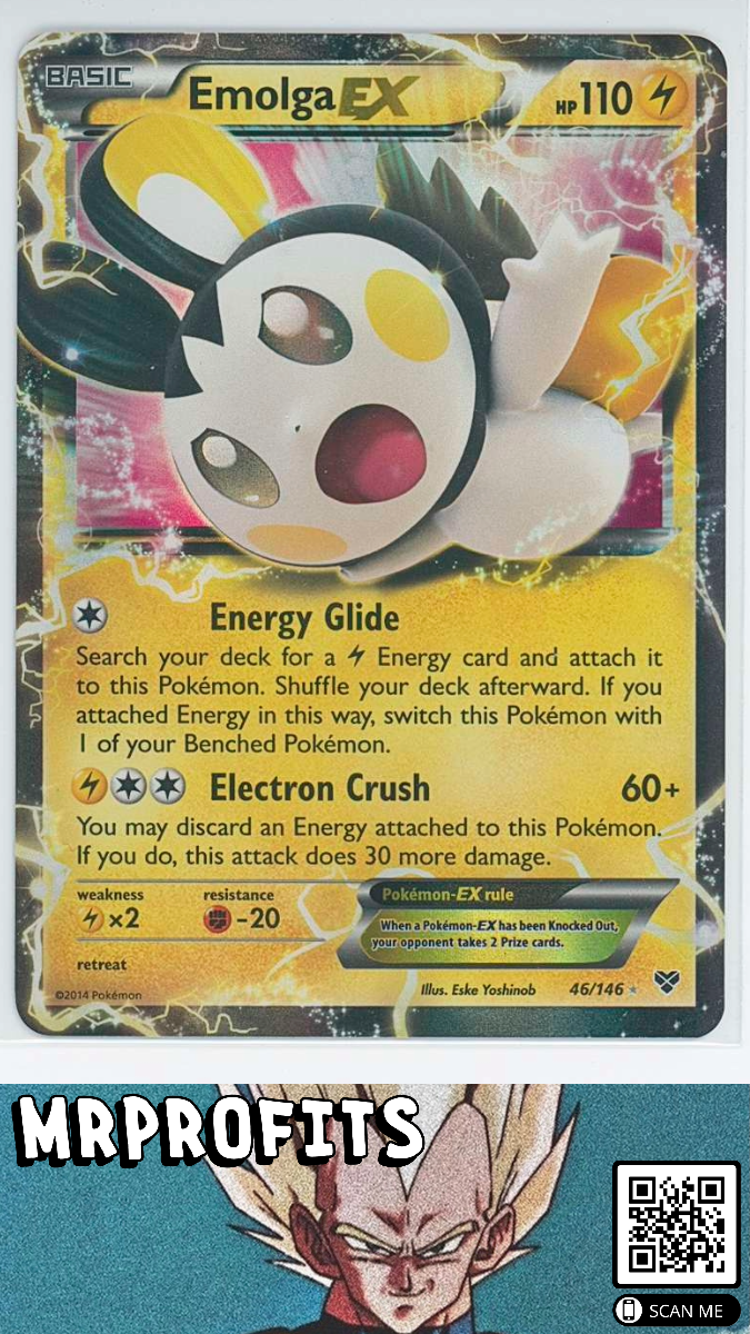 Pokémon TCG - Emolga EX 46/146 - XY: Base Set - Ultra Rare - Holo [LP ...
