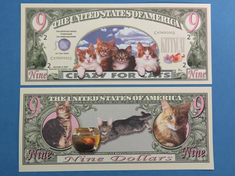 10 Bills: Crazy for CATS & Kittens ~ $1,000,000 One Million Dollars ...