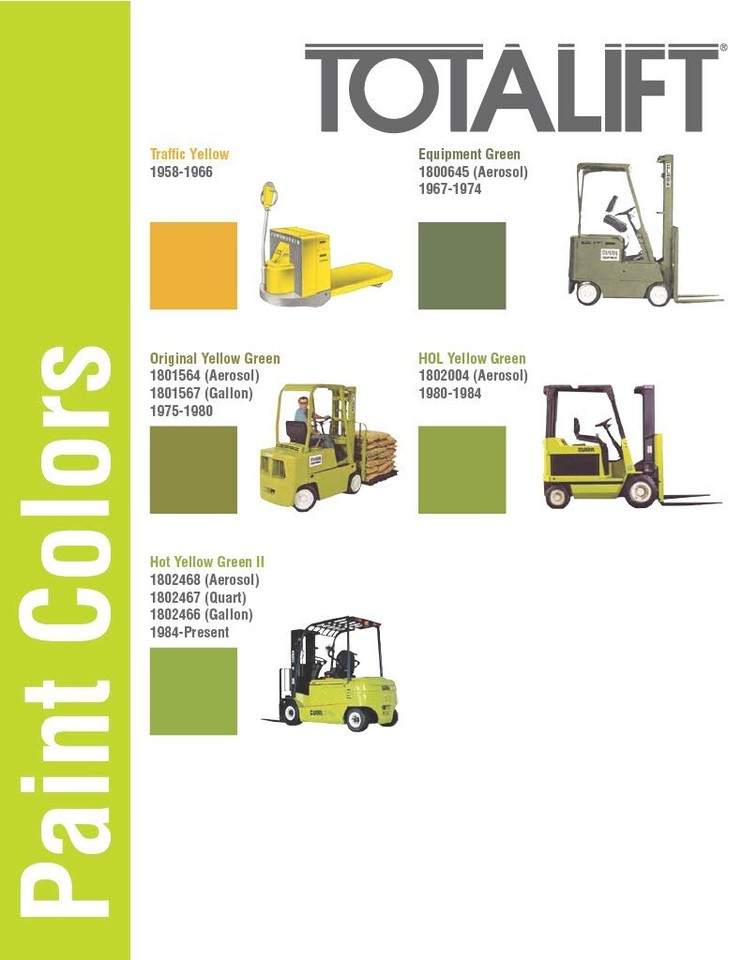 CLARK Forklift OE Paint Hot Yellow Green II #1802468 1984-Present 12oz ...