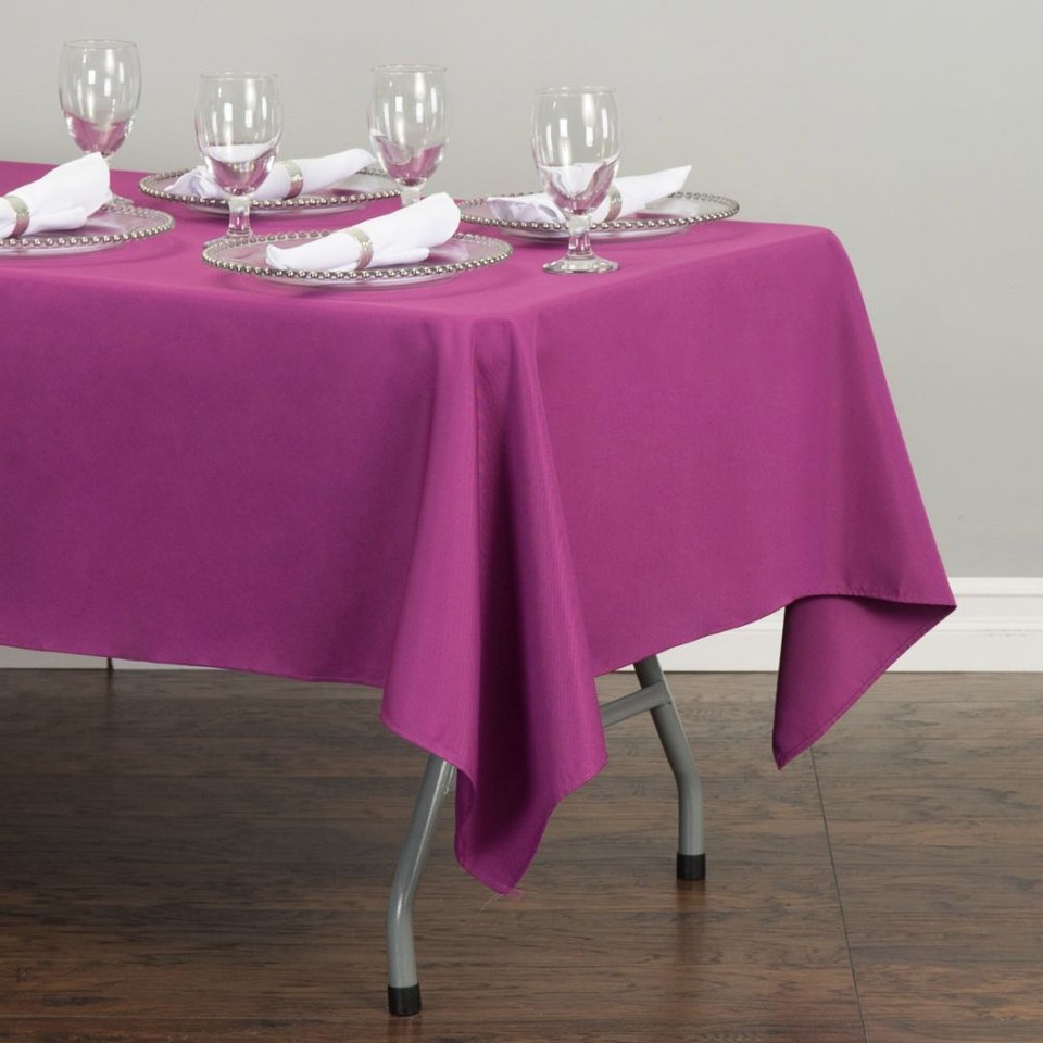 LinenTablecloth 60 x 102 in Rectangular Polyester Tablecloth Wedding ...