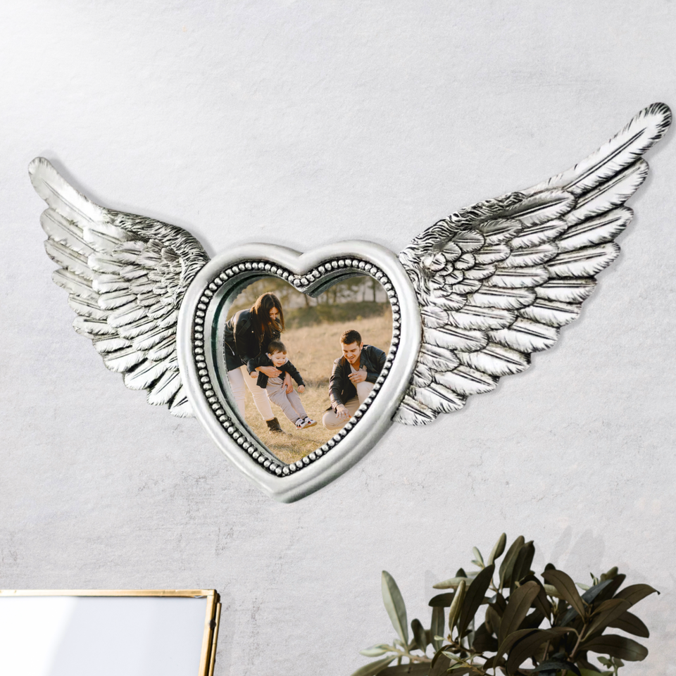 Angel Wings Wall Mirror Heart Xlarge Home Decoration Silver Free ...