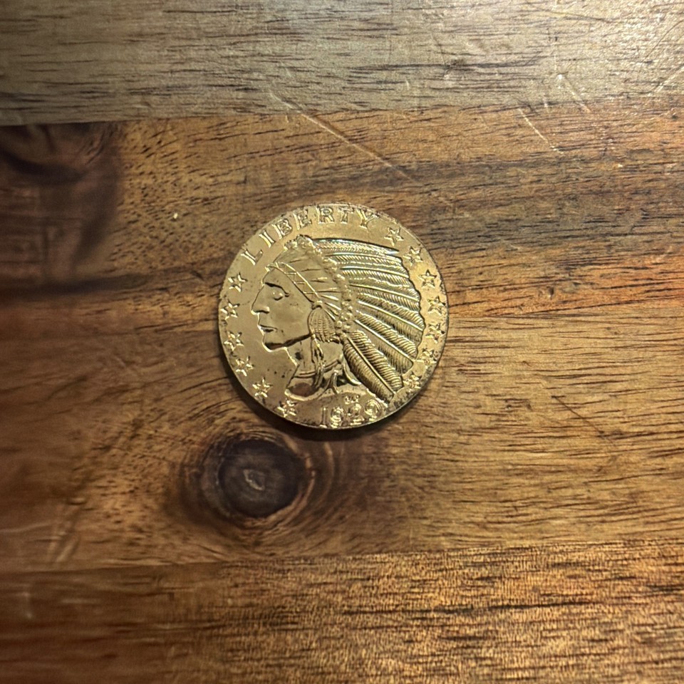 1929 LIBERTY INDIAN HALF EAGLE $5 Five Dollar Commemorative Gold Coin ...