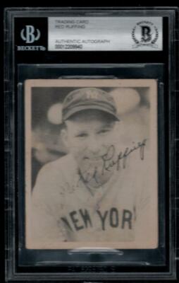 RED RUFFING (d1986) signed 1939 Play Ball #3 baseball card auto HOF ...
