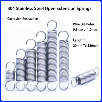 Wire Diameter 0.8mm，1.0mm，Stainless Steel Open Tension Spring Extension ...