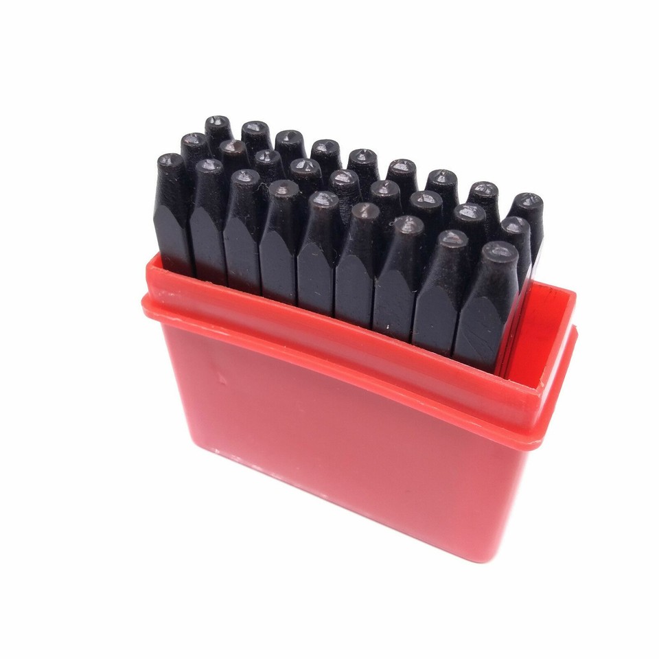 36pcs Letter & Number Stamp Punch Set Hardened Steel Metal 1.5mm~12.5mm ...