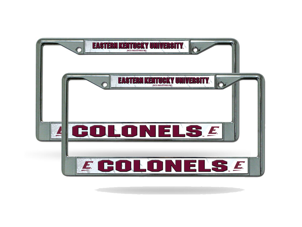 Eastern Kentucky Colonels Chrome Metal License Plate Frame - Set of 2 ...