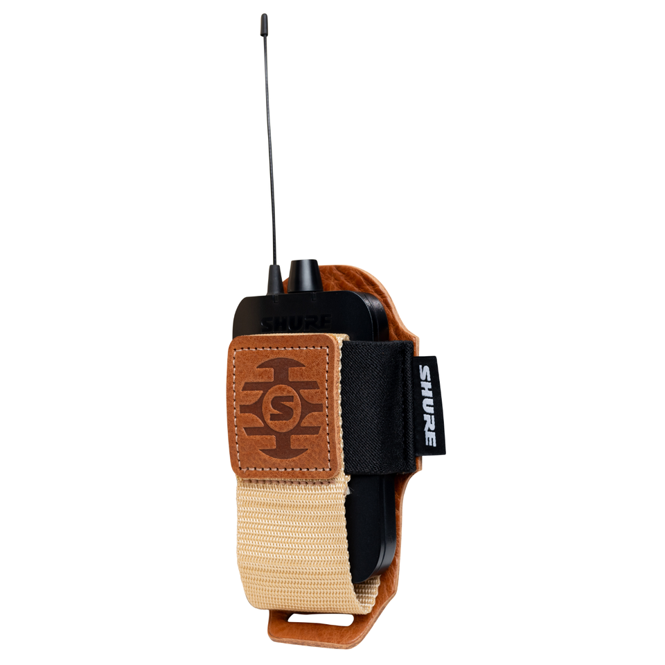 Shure by Gator Premium Tan Leather Wireless Bodypack Transmitter Pouch ...