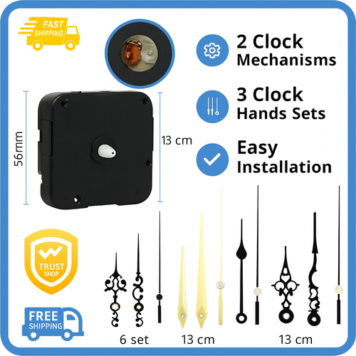 12888 Quartz Clock Movement, Snap-In, 4.5mm Hour Shaft, Continuous ...