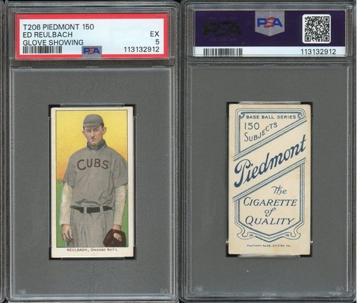 T206 Ed Reulbach glove showing Cubs! ~~ PSA 5 just graded ~~ Piedmont ...