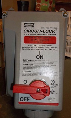 HUBBELL CIRCUIT-LOCK PIN & SLEEVE MECHANICAL INTERLOCK HBL420MI7W 10HP ...